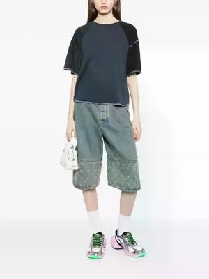 STAIN SHADE Contrast Panel Raglan Sleeve T-shirt