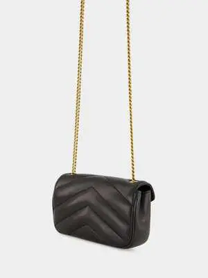 Saint Laurent Loulou Mini Bag In Lambskin - Black