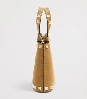 Valentino Garavani Mini Leather Rockstud Tote Bag - Brown