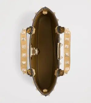 Valentino Garavani Mini Leather Rockstud Tote Bag - Brown