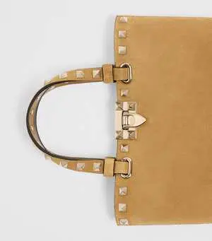 Valentino Garavani Mini Leather Rockstud Tote Bag - Brown