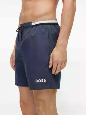 BOSS Logo-print Drawstring Swim Shorts