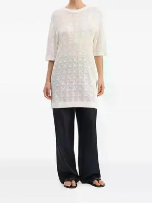 Loulou De Saison Ivory Knitted Crew Neck Top
