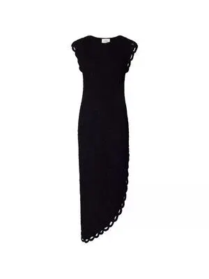 Loulou De Saison Malena Crochet Midi Dress - Black