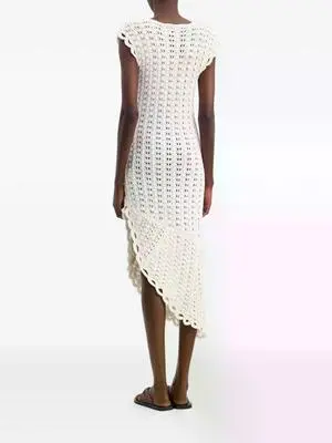 Loulou De Saison Malena Crochet Midi Dress - Neutrals