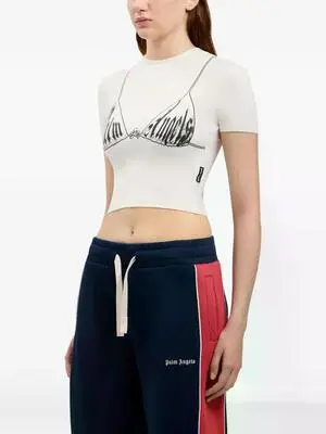 Palm Angels Graphic Print Cropped T-shirt