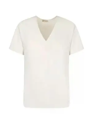BLANCA VITA V-neck T-shirt - Neutrals