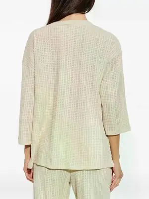 Hanro Three-quarter Sleeve Waffle Knit T-shirt