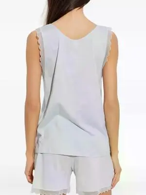 Hanro Inaya Scalloped-trim Pajamas Set
