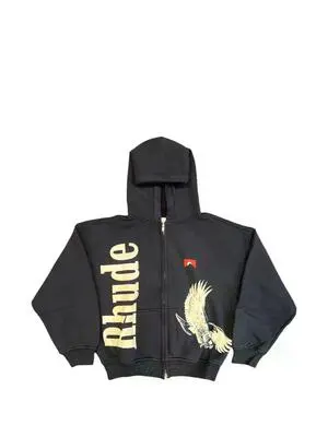 Rhude Eagle Pass Zip-up Hoodie - Black