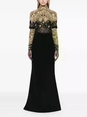 DINA MELWANI Crystal-embellished Maxi Gown
