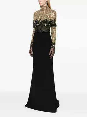DINA MELWANI Crystal-embellished Maxi Gown