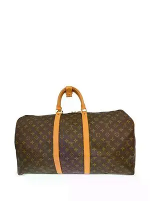 LOUIS VUITTON 1997 55 Keepall Monogram Travel Bag - Brown