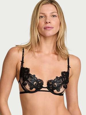 Victoria's Secret Very Sexy Butterflies Embroidery Peekaboo Bra - Print