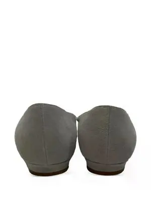 Manolo Blahnik Suede Pointed-toe Ballet Flats