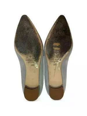 Manolo Blahnik Suede Pointed-toe Ballet Flats