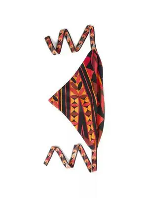Emilio Pucci Geometric-print Silk Hairband - Black