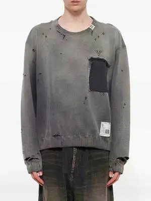 Mihara Yasuhiro Sun-faded Distressed Sweater