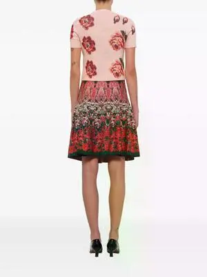 Alexander McQueen Tapestry Rose Jacquard Knit T-shirt