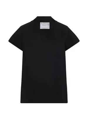 Sacai Cotton Jersey And Poplin Pleated Back Pocket T-shirt