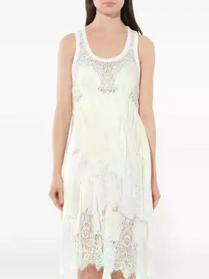 Givenchy Asymmetric Midi Dress With Lace Detail - Neutrals