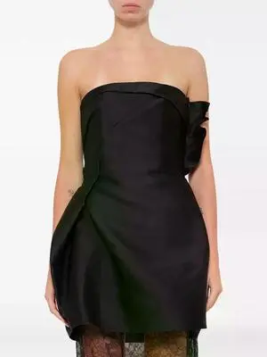 LANVIN Strapless Lace Detail Midi Dress