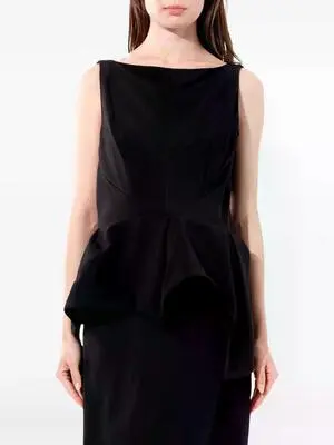 Balenciaga Sleeveless V-neck Midi Dress - Black