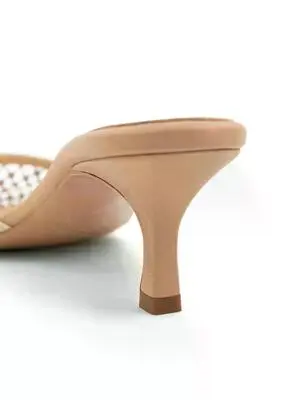 ALYSI Crystal-embellished Mesh Mules