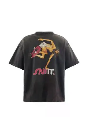 SAINT MXXXXXX Graphic-print Distressed T-shirt