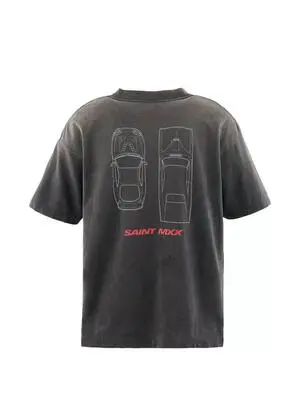 SAINT MXXXXXX Distressed-effect Logo-print T-shirt