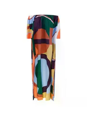 MAPOÉSIE Palao Abstract Print Maxi Dress - Orange