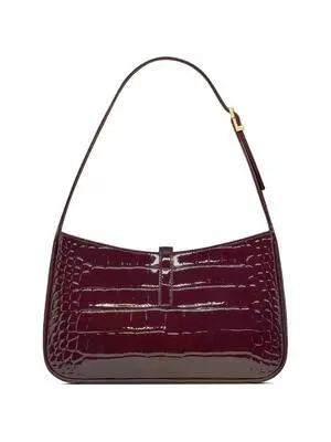 Saint Laurent Le 5 À 7 Crocodile-effect Leather Shoulder Bag