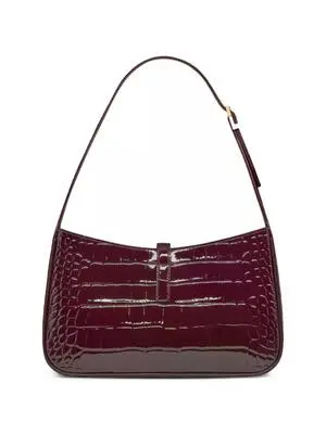 Saint Laurent Le 5 À 7 Crocodile-effect Leather Shoulder Bag - Red