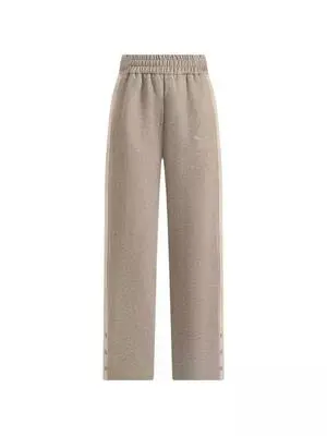 Manière De Voir Wide-leg Popper Joggers - Neutrals