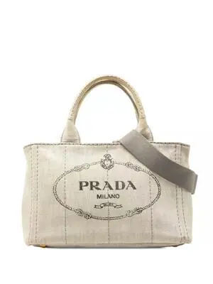 Prada Denim Canapa Logo Satchel