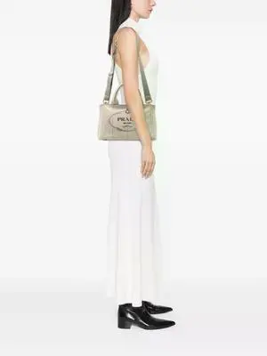 Prada Denim Canapa Logo Satchel