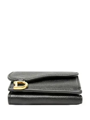 Dior 2020-2026 Grained Calfskin Saddle Trifold Wallet Small Wallets