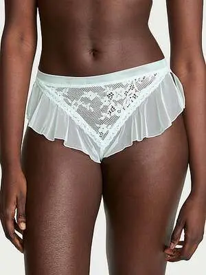Victoria's Secret Dream Angels Lace & Mesh Flutter Brazilian Panty - Blue