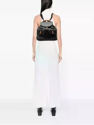 Gucci Calfskin Bamboo Drawstring Backpack