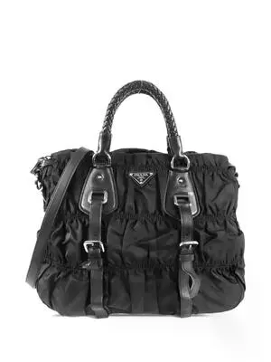 Prada Tessuto Gaufre Satchel - Black