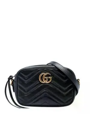Gucci Mini Marmont Matelassé Leather Crossbody Bag - Black