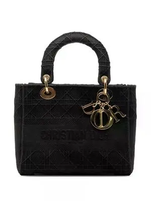 Dior Medium Lady D Lite Satchel - Black