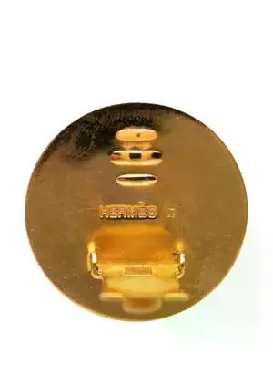 Hermès Enamel And Gold-plated Clip-on Earrings