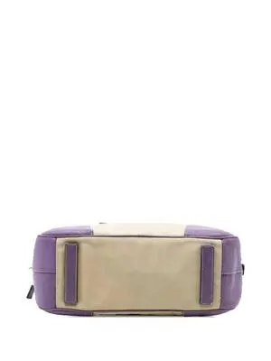 Prada Cinghiale Trimmed Canvas Canapa Bauletto Bag Handbag