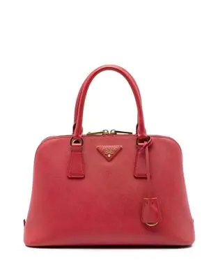 Prada Saffiano Lux Promenade Satchel - Red