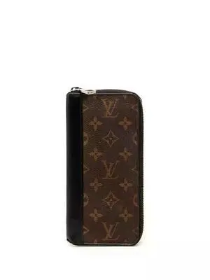 LOUIS VUITTON 2017 Monogram Macassar Vertical Zippy Wallet Long Wallets - Brown