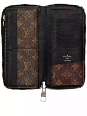 LOUIS VUITTON 2017 Monogram Macassar Vertical Zippy Wallet Long Wallets
