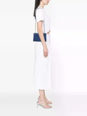 Prada Saffiano Leather Twist Lock Chain Flap Crossbody Bag