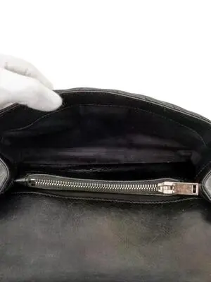 Saint Laurent Medium Metallic Chevron Sheepskin Monogram College Satchel