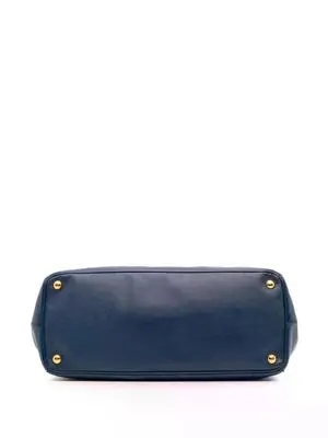 Prada Saffiano Lux Galleria Double Zip Tote Bag - Blue